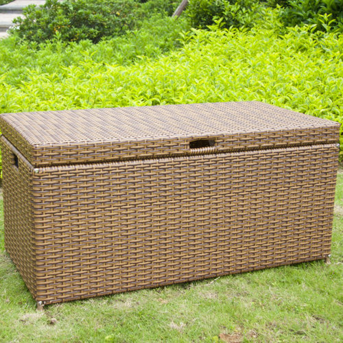 Jeco Inc. 70 Gallons Gallon Water Resistant Wicker Deck Box & Reviews ... Jeco Inc. 70 Gallons Gallon Water Resistant Wicker Deck Box & Reviews ...